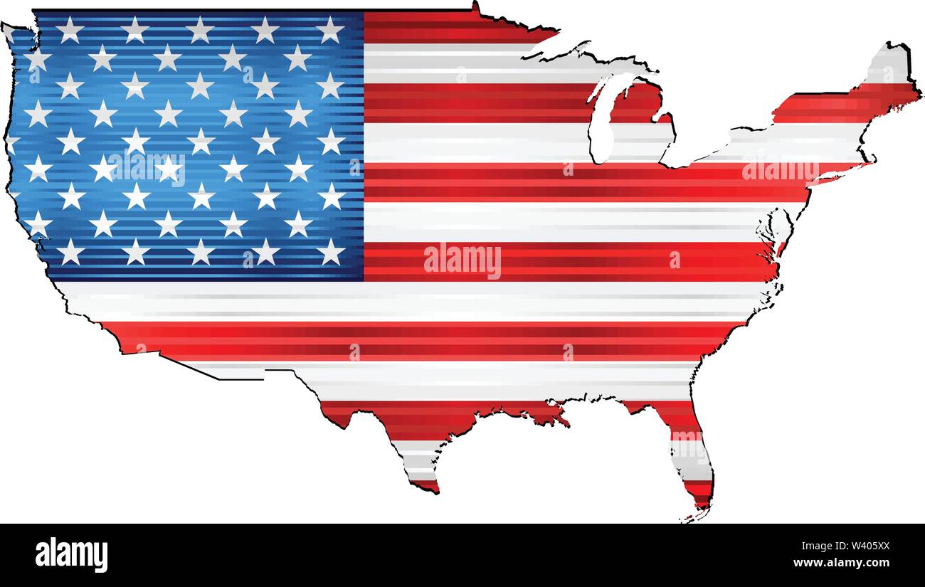 Shiny Grunge map of the USA - Illustration, Three Dimensional Map of ...