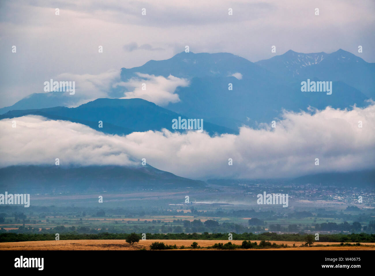 Greater Caucasus mountain range in the Sheki region, Azerbaijan Stock ...