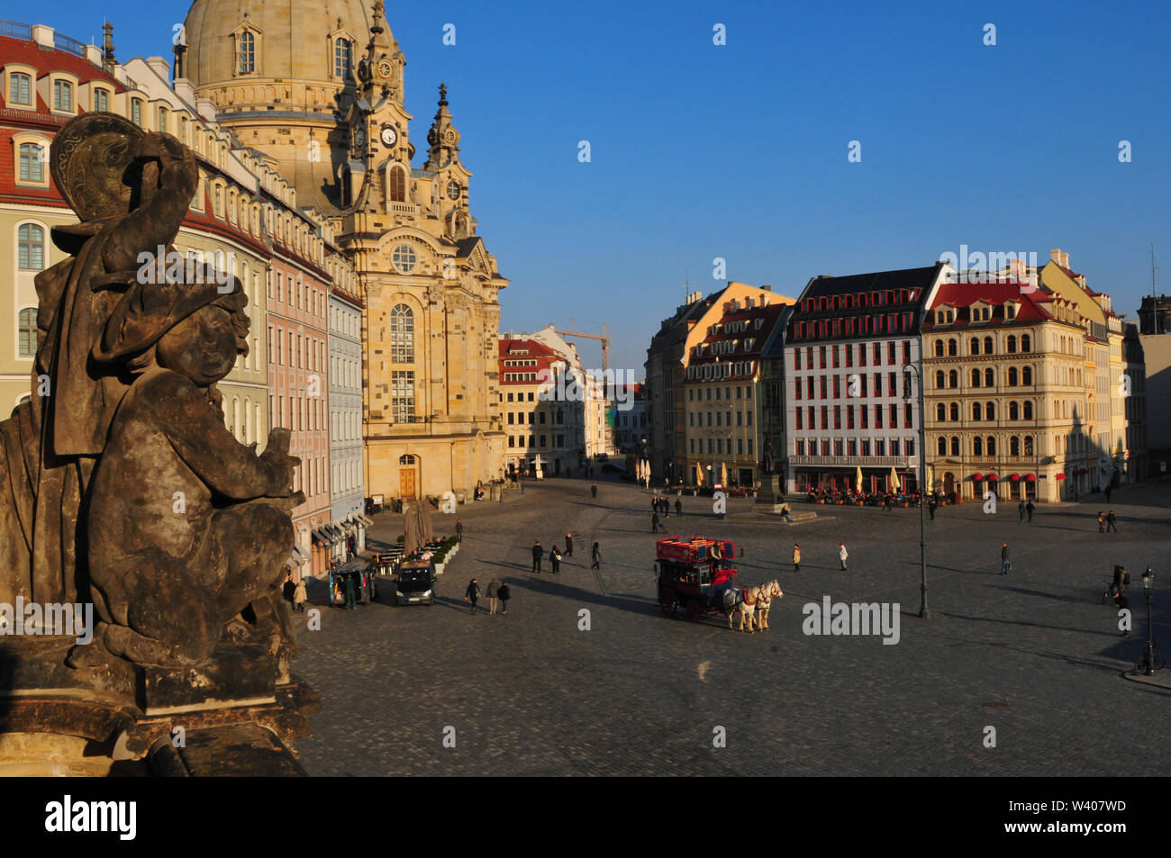 Germany: Restored Woman Church and Barock-Houses at Neumarkt in Dresden ...
