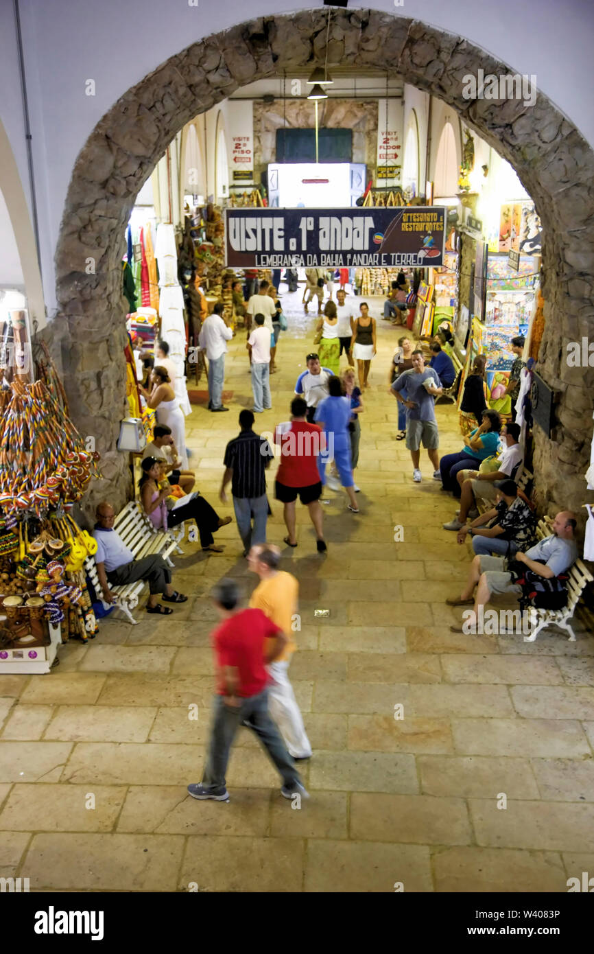 Brazil. Interior of the busy Mercado Modelo Market, Salvador, Bahia ...