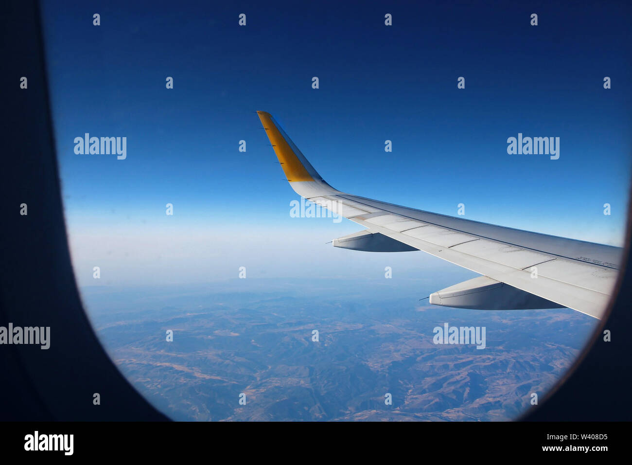 View from a window of a plane Stock Photo - Alamy