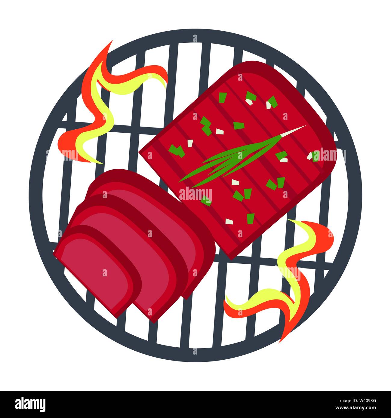 Tasty barbecue grilled food cartoon Stock Vector Image & Art - Alamy