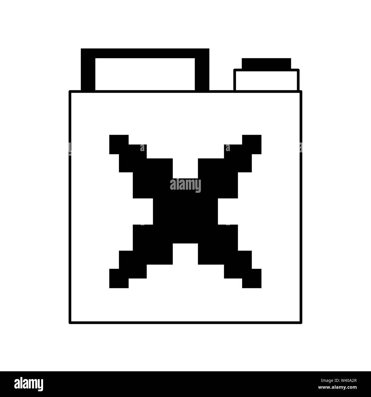 Videogame pixelated fuel can isolated symbol Stock Vector Image & Art ...