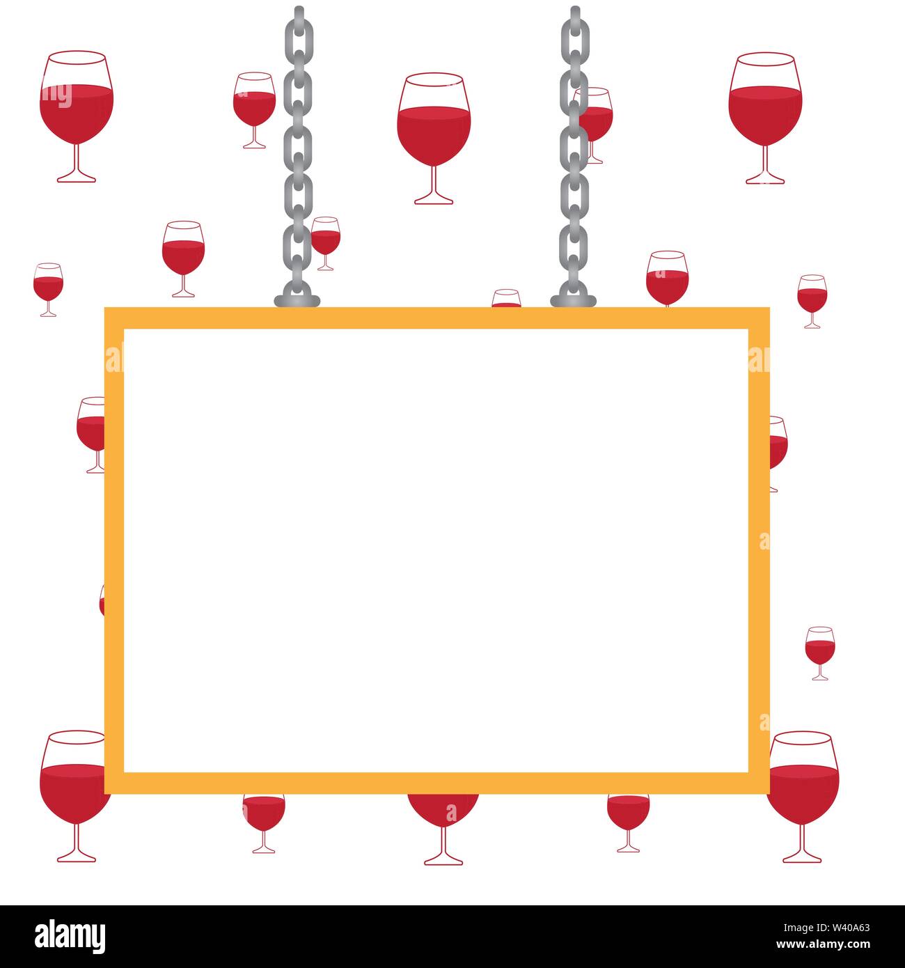 Whiteboard rectangle frame empty space attached surface chain blank ...