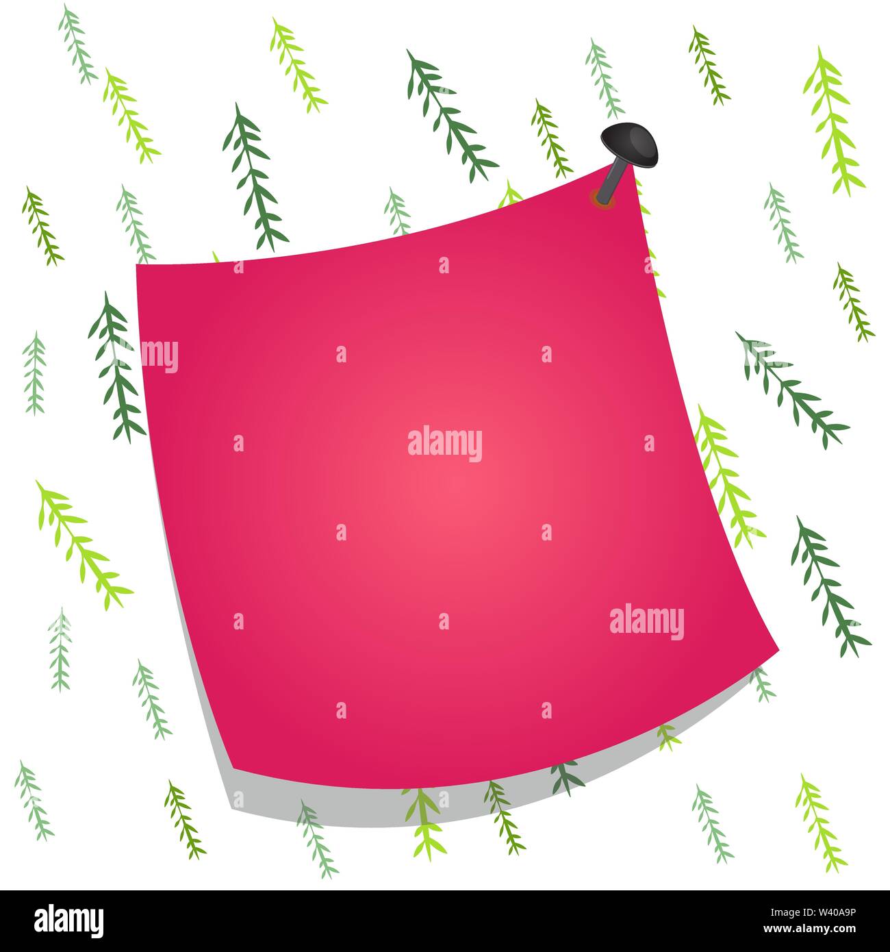 Curved reminder paper memo nailed colorful surface stuck blank pin ...