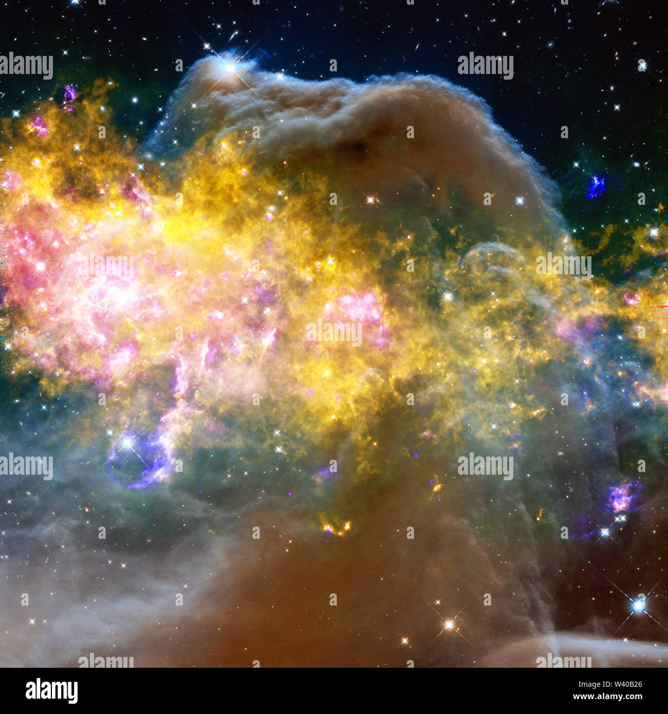 Nebula an interstellar cloud of stars dust. Deep space image. Elements ...