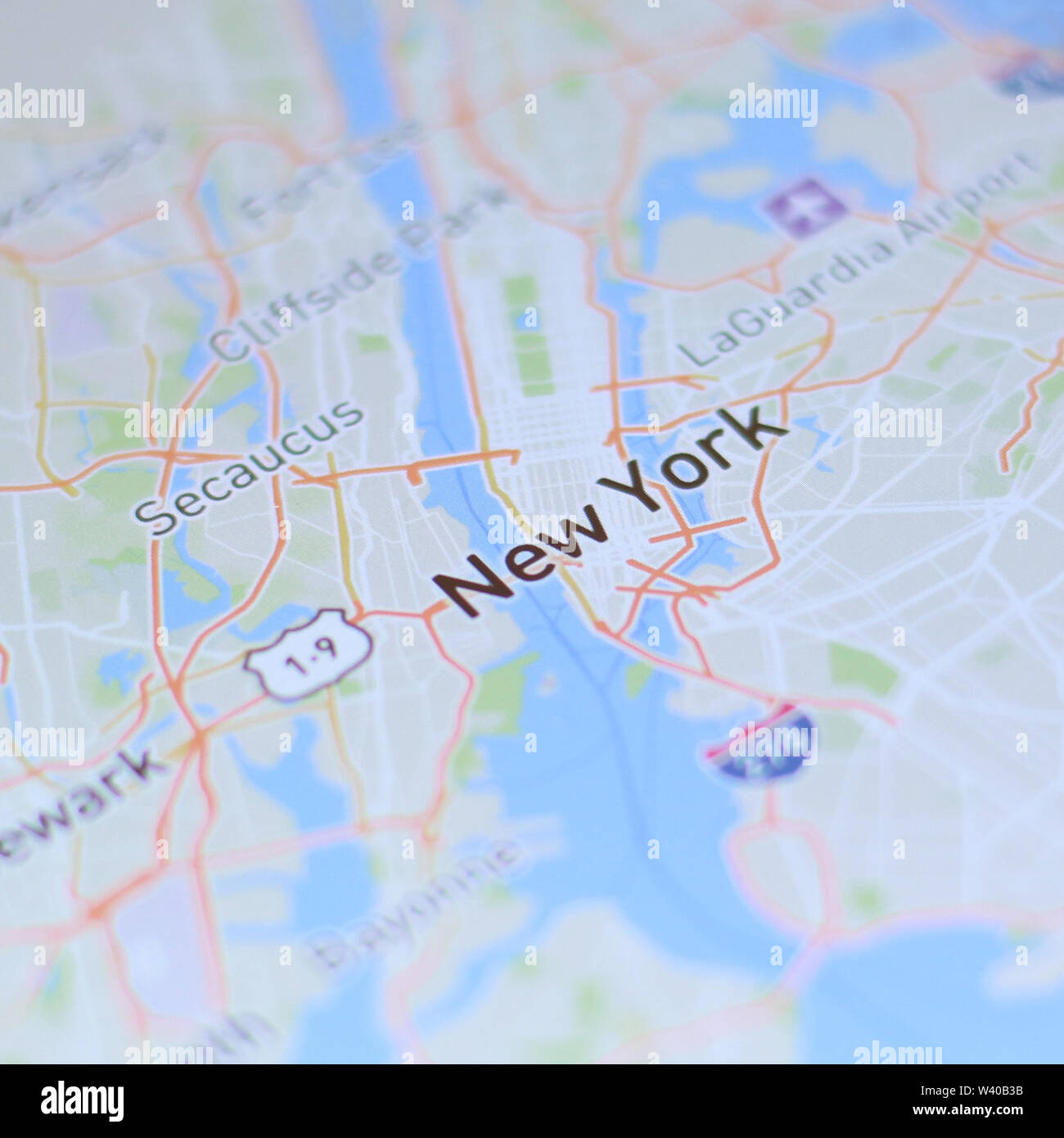 New York map on computer display Stock Photo - Alamy