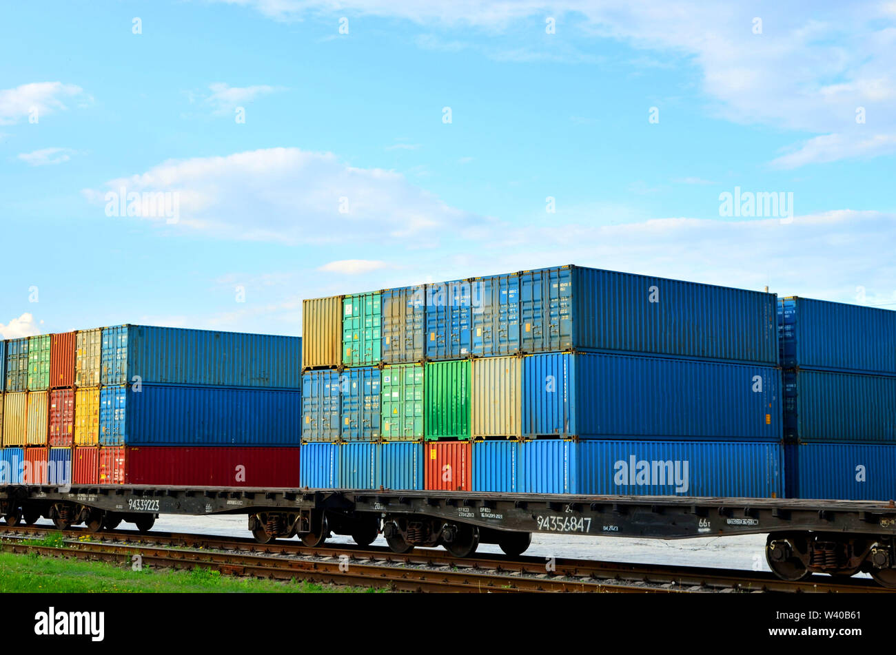 Cargo dock terminal with sea containers. logistic warehouse port of ...