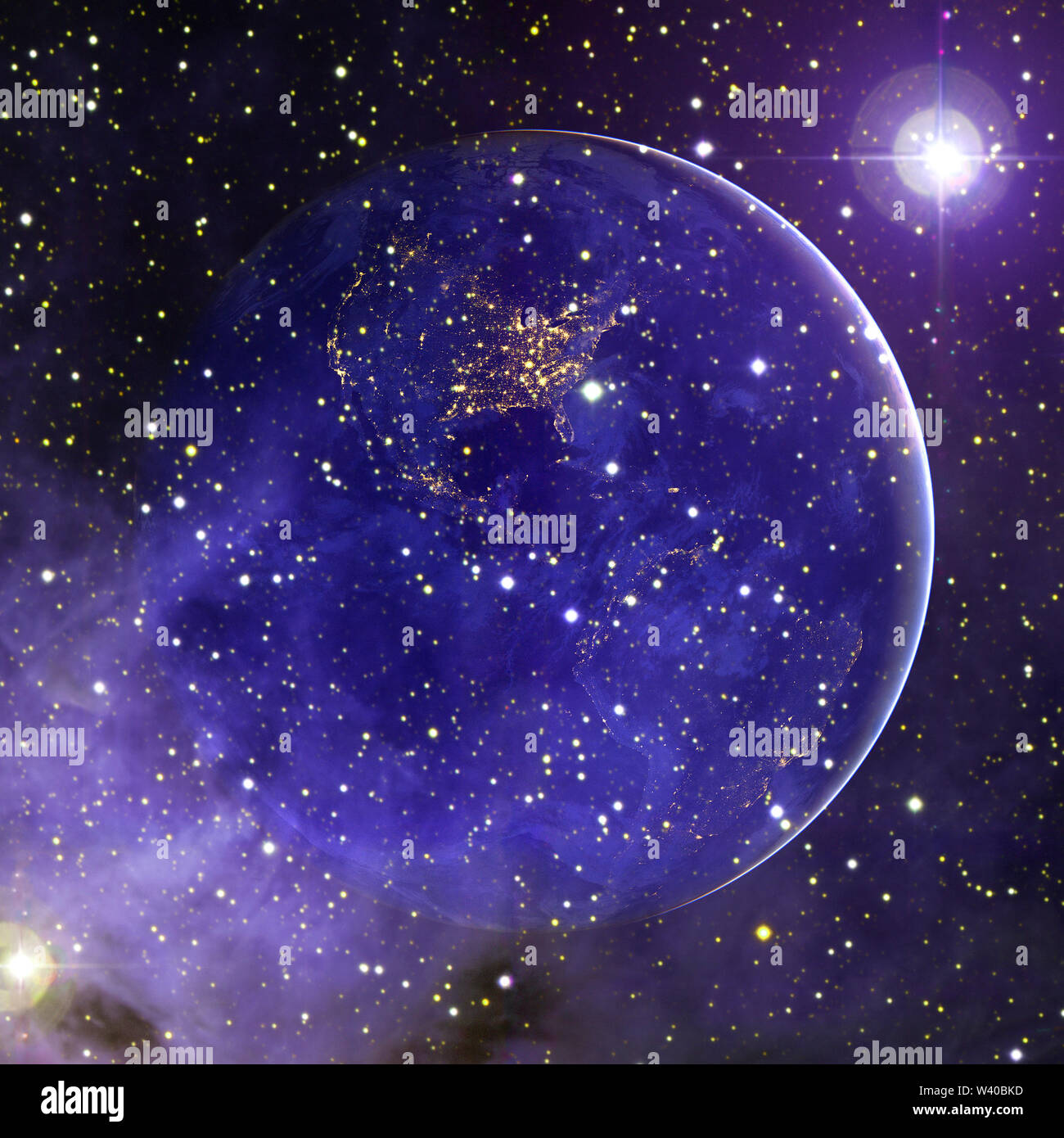 Beautiful view of earth from space. Elements of this image furnished by ...