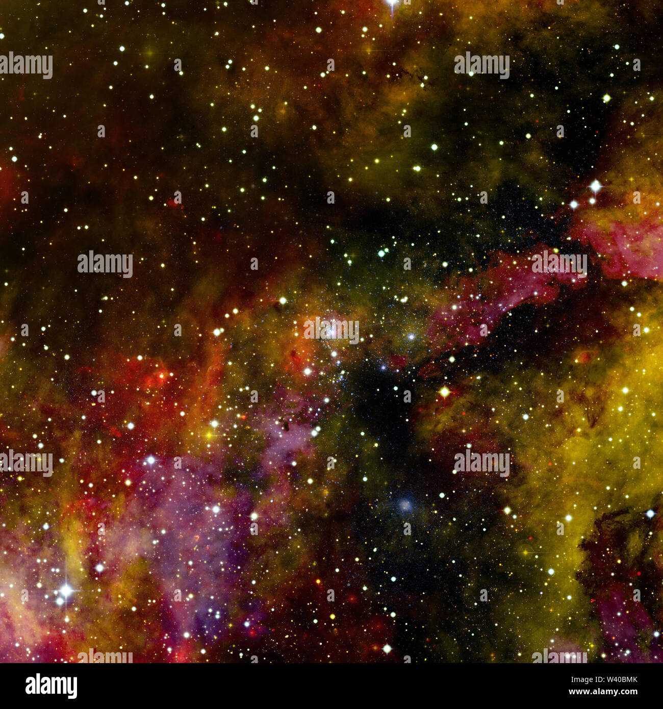 Universe scene with planets, stars and galaxies in outer space ...