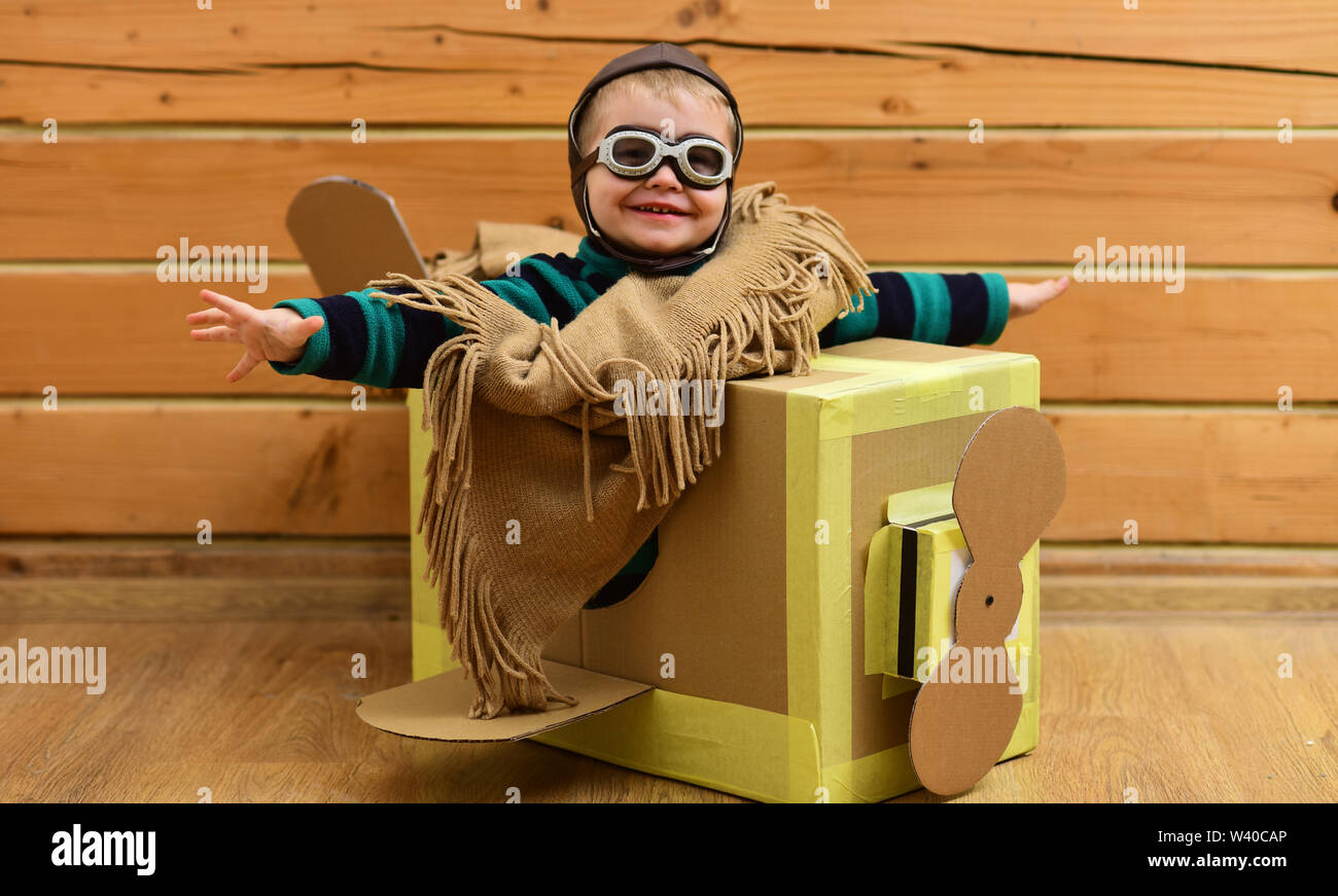 Pilot travel at airdrome in his imagination Stock Photo - Alamy