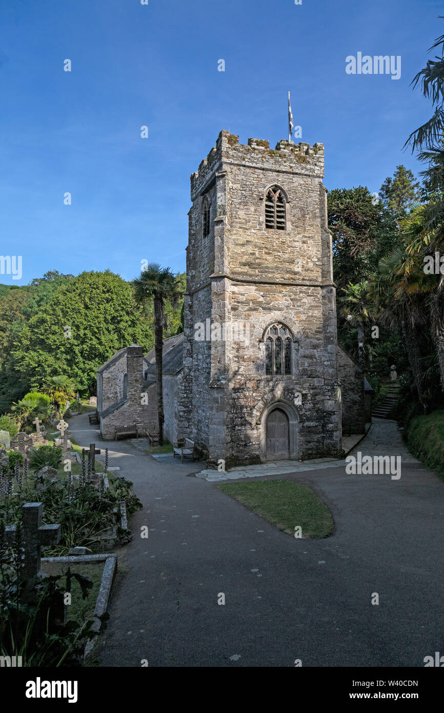 St. Clederus Church in the village of St. Clether in Cornwall, England ...