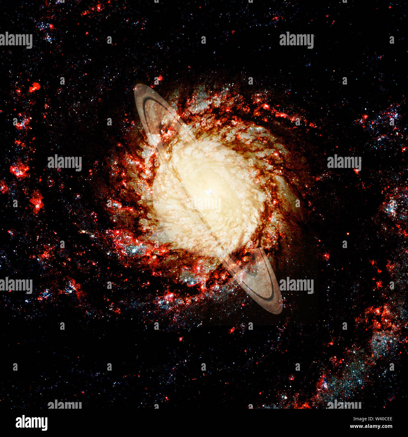 Saturn - planet of the Solar system. Science wallpaper. Elements of ...