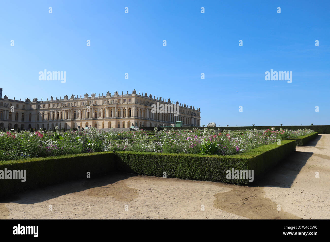 Outside view of Famous palace Versailles. The Palace Versailles was a ...