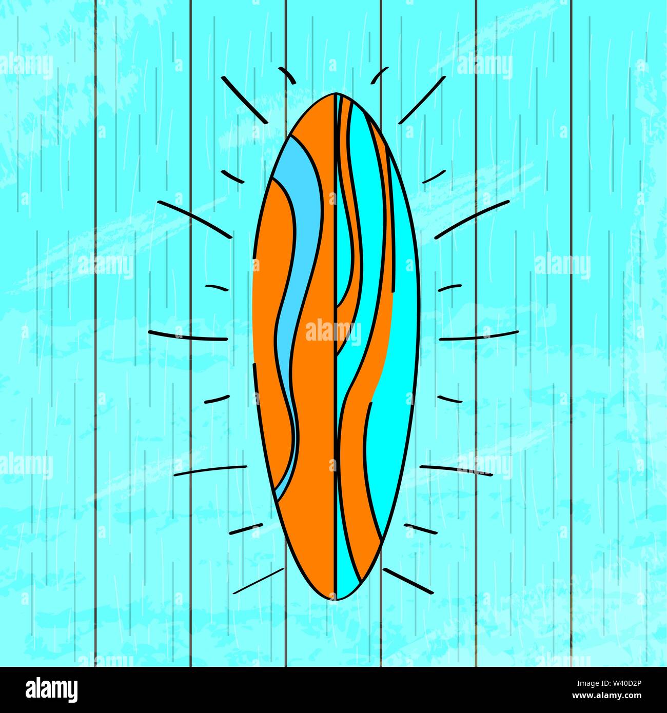 Colored surfboard on a water background - Vector Stock Vector Image ...