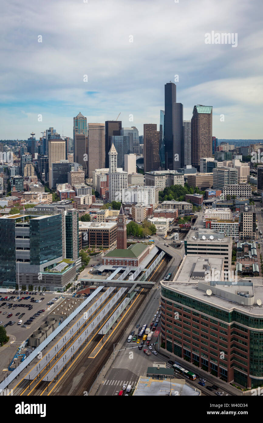 Aerial view of downtown Seattle, Washington State, USA Stock Photo - Alamy