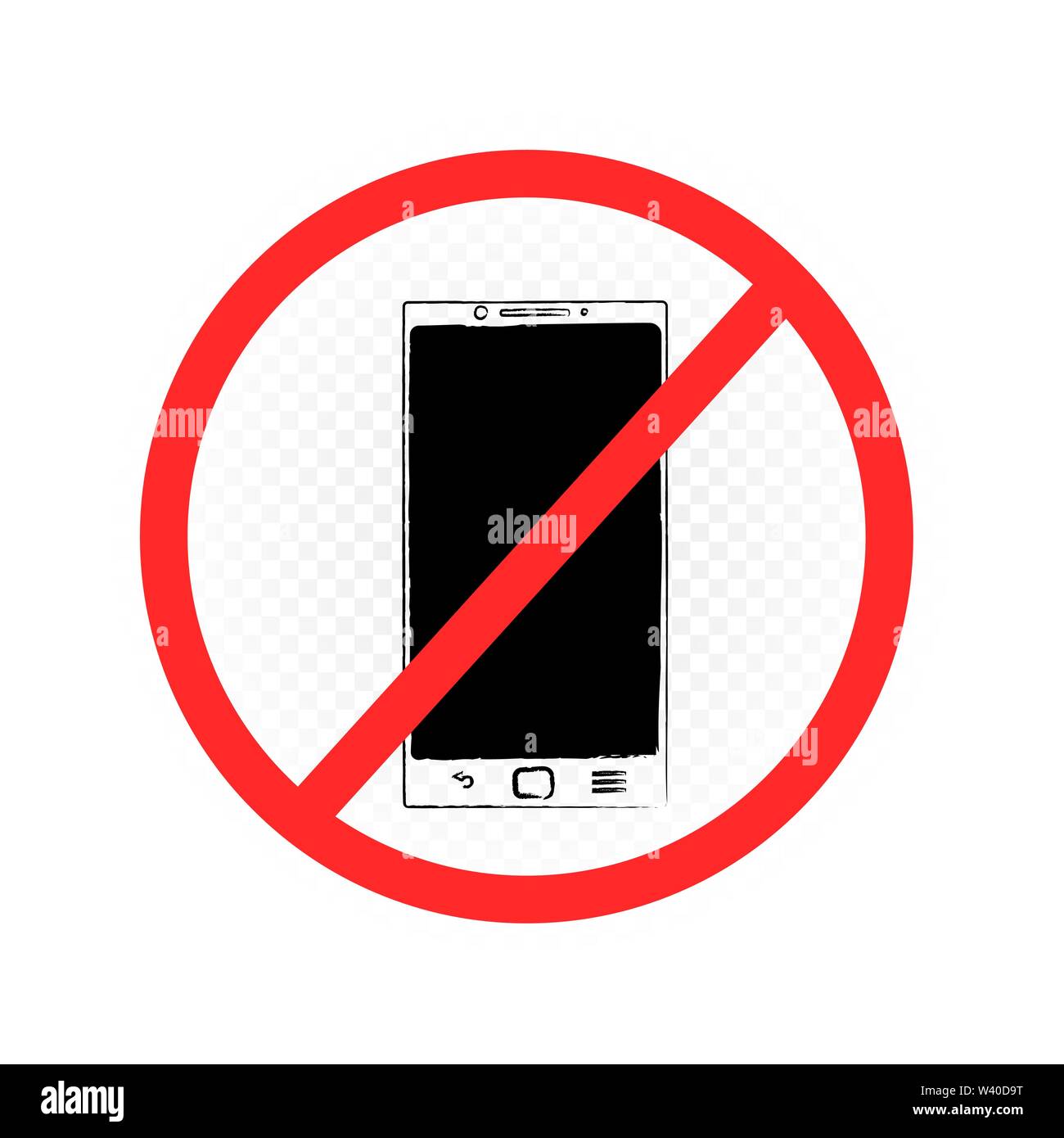 Smartphone warning sign Stock Vector Images - Alamy