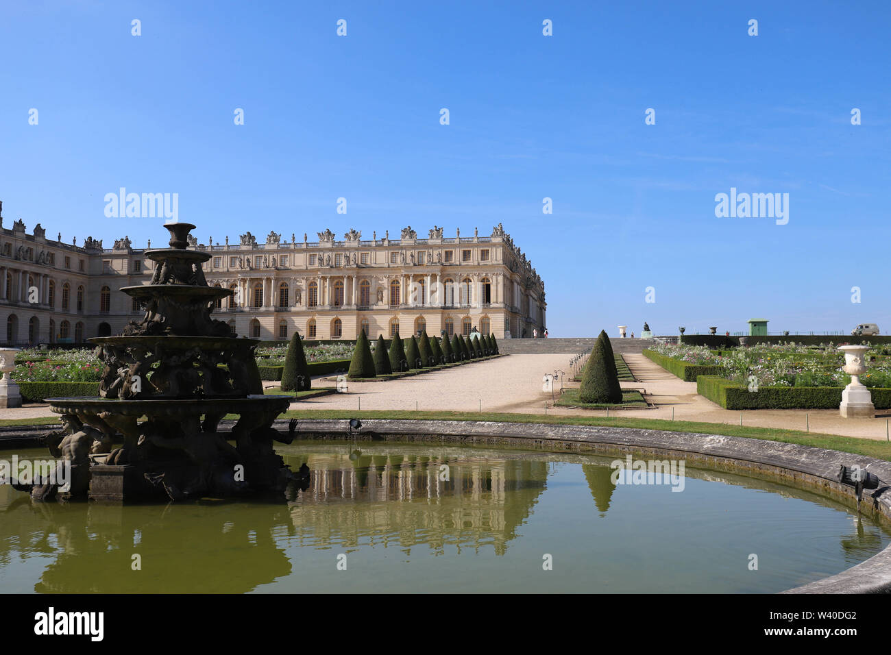 Outside view of Famous palace Versailles. The Palace Versailles was a ...