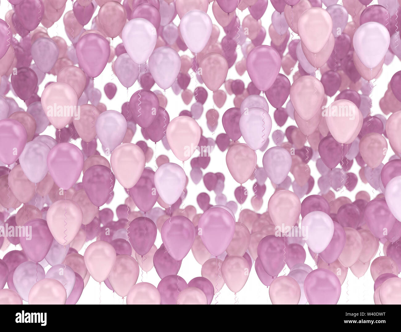 Pink pastel color balloons background. Group of pastel party balloons ...