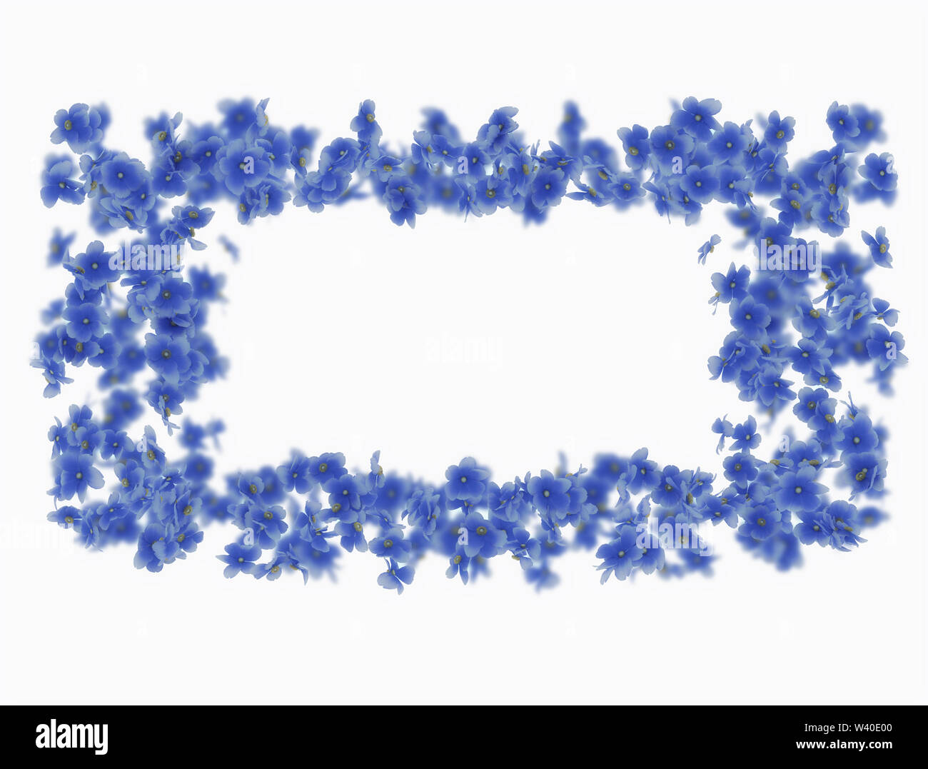 Blue flowers frame isolated on white background Stock Photo - Alamy