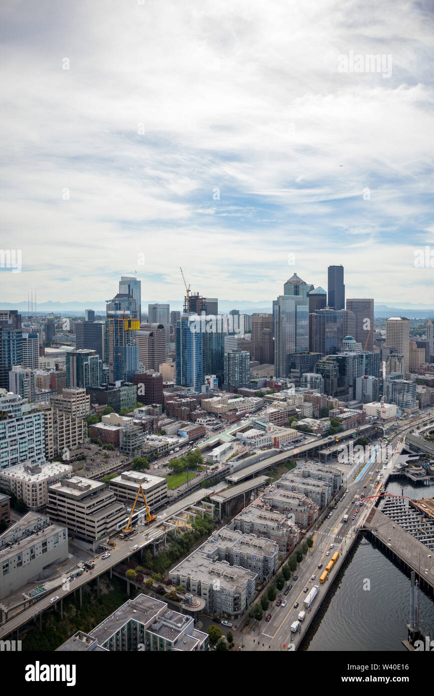 Aerial view of downtown Seattle, Washington State, USA Stock Photo - Alamy