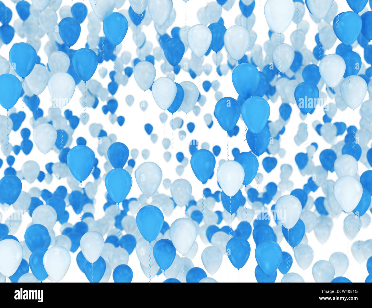 Balloons background - Blue and white 3d render balloons isolated on ...
