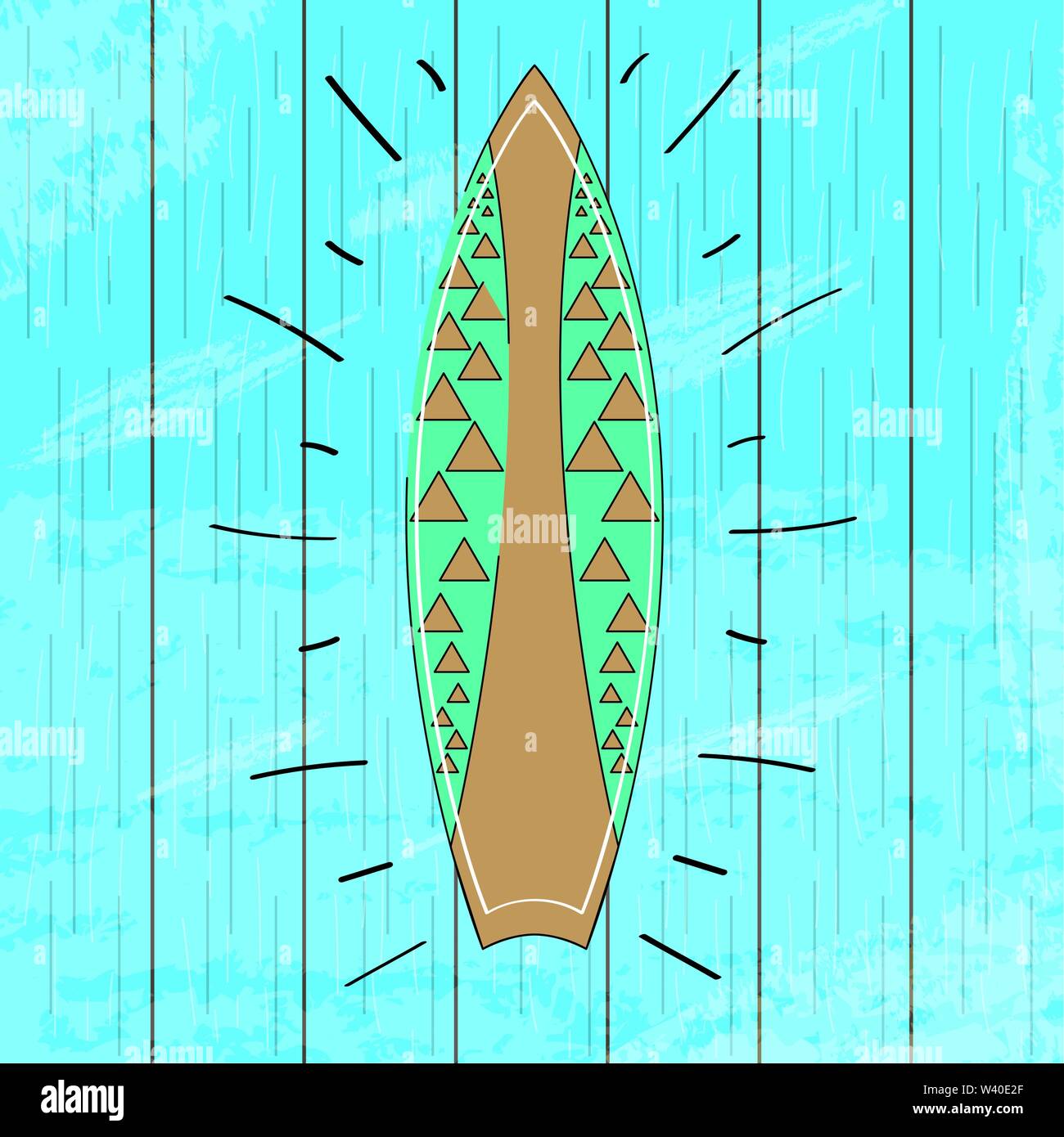 Colored surfboard on a water background - Vector Stock Vector Image ...