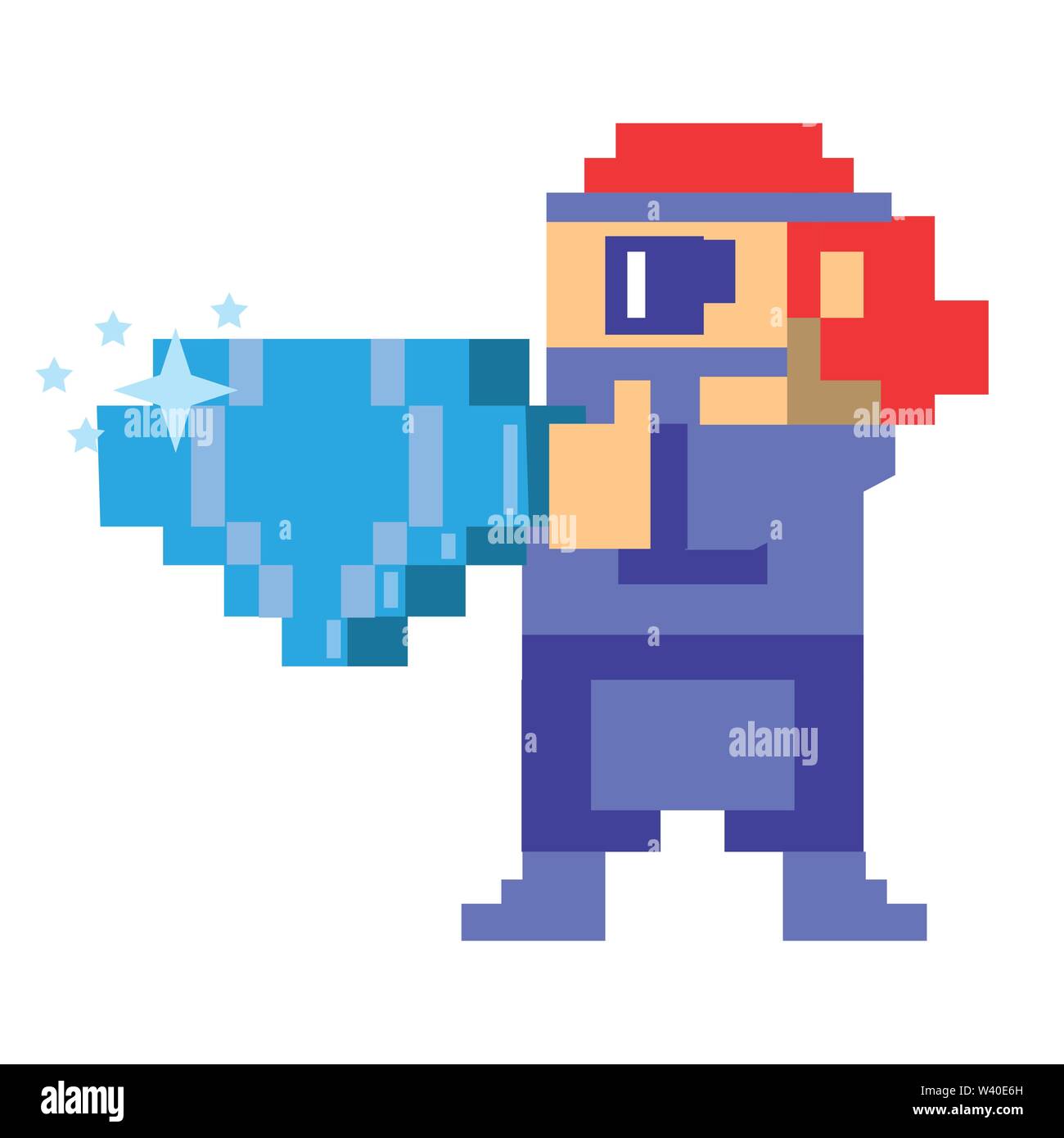 Videogame pixelated character with diamond Stock Vector Image & Art - Alamy