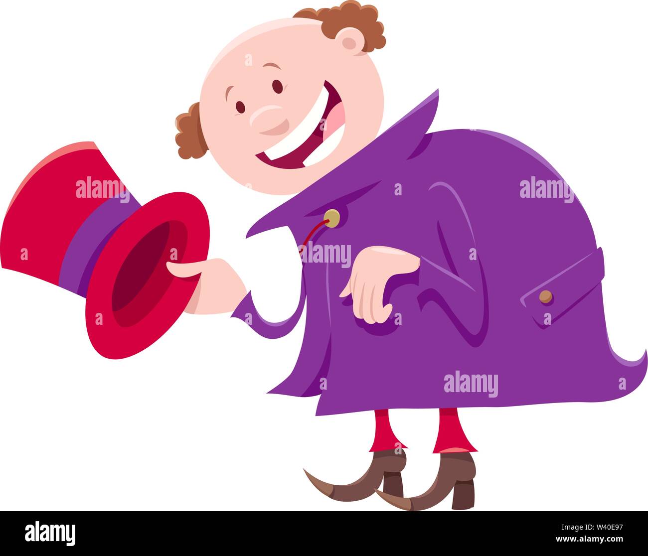 Cartoon illustration of Funny Man with Top Hat Stock Vector Image & Art ...