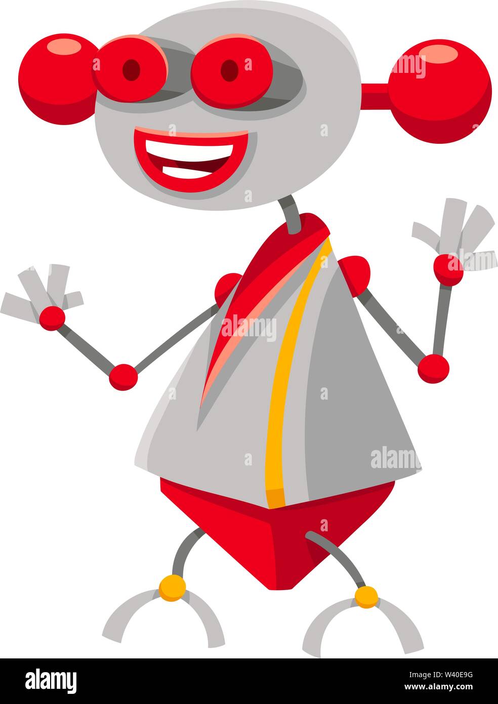 Cartoon Illustration of Robot or Droid Science Fiction or Technology ...