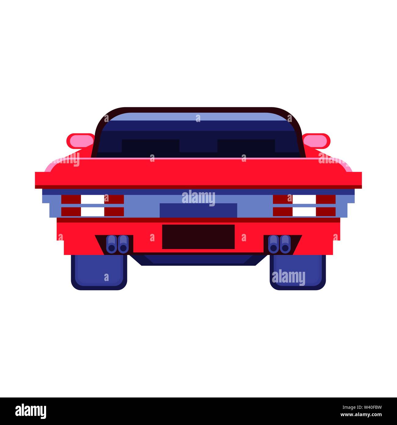 Videogame pixelated racing car frontview symbol Stock Vector Image ...