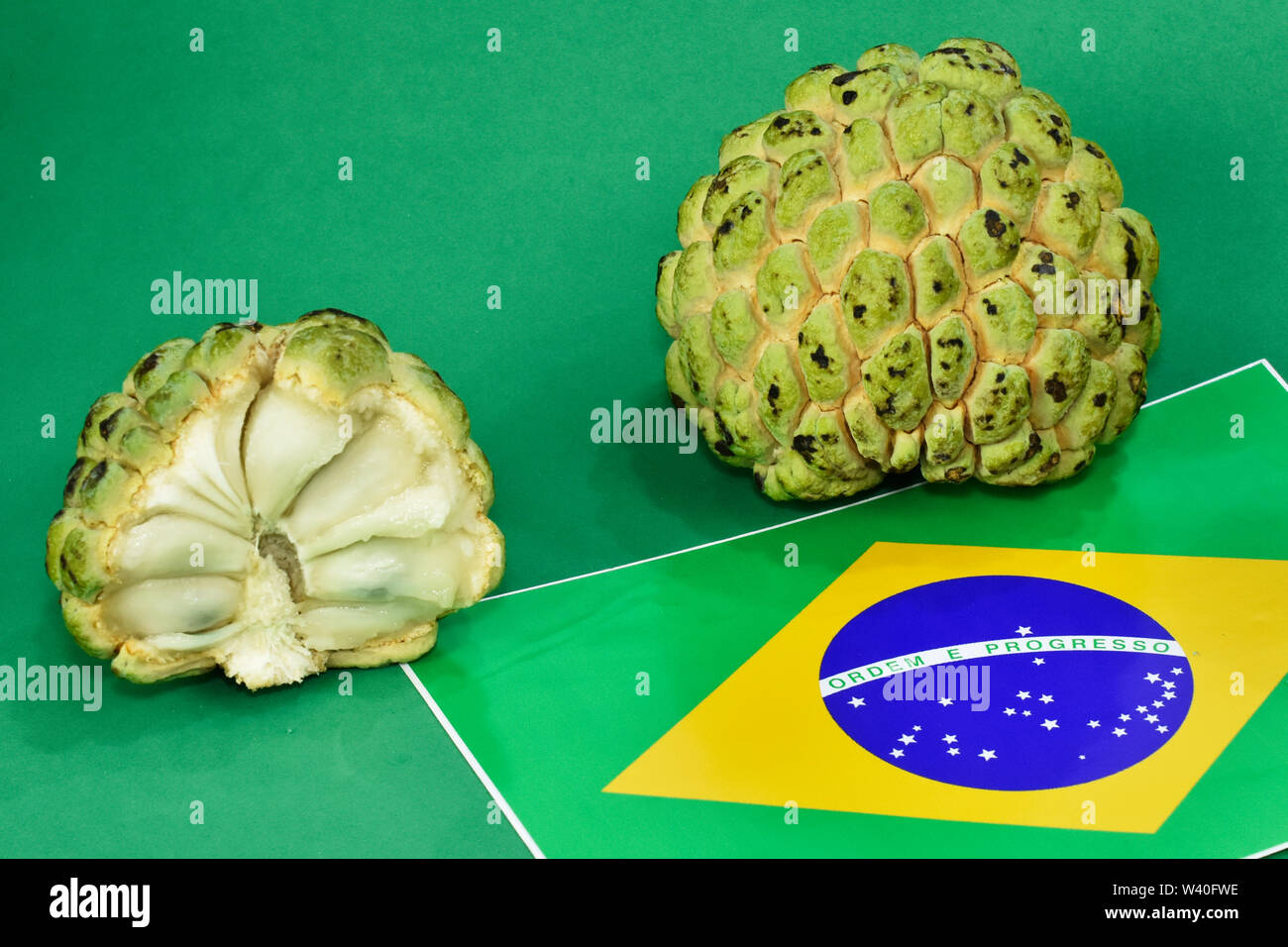 Exotic Brazilian fruit as known as "Fruta do Conde or Fruta Pinha ...