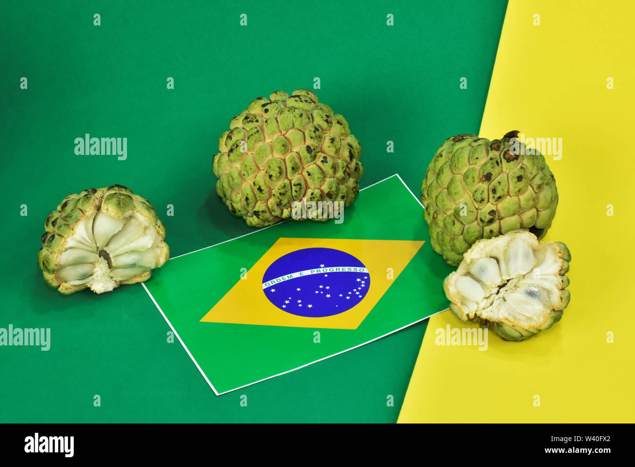 Exotic Brazilian fruit as known as "Fruta do Conde or Fruta Pinha ...