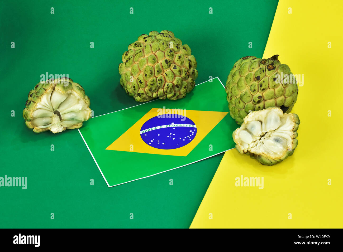 Exotic Brazilian fruit as known as "Fruta do Conde or Fruta Pinha ...