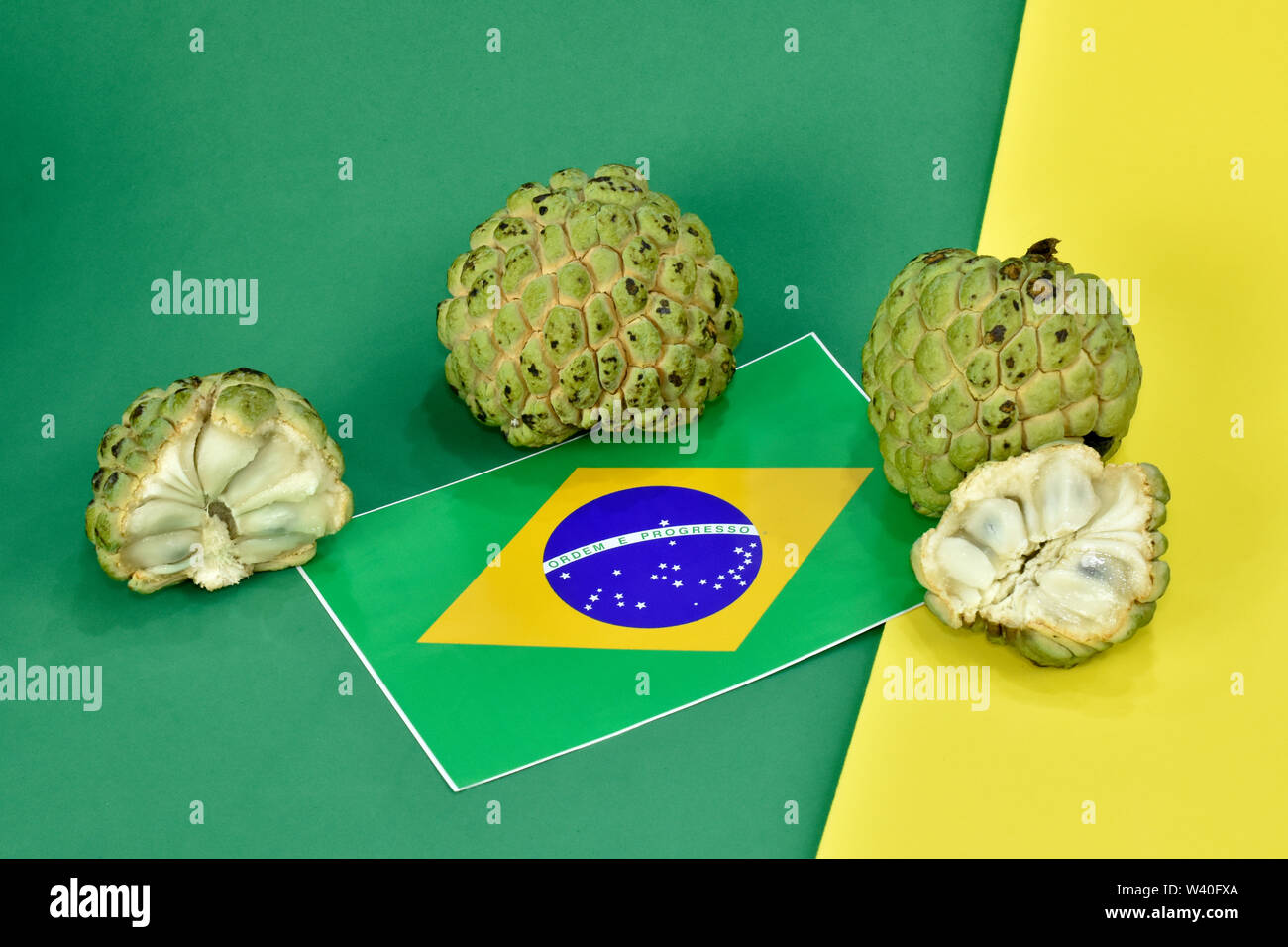 Exotic Brazilian fruit as known as "Fruta do Conde or Fruta Pinha ...