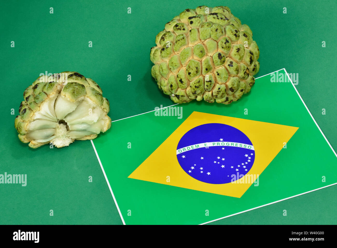 Exotic Brazilian fruit as known as "Fruta do Conde or Fruta Pinha ...