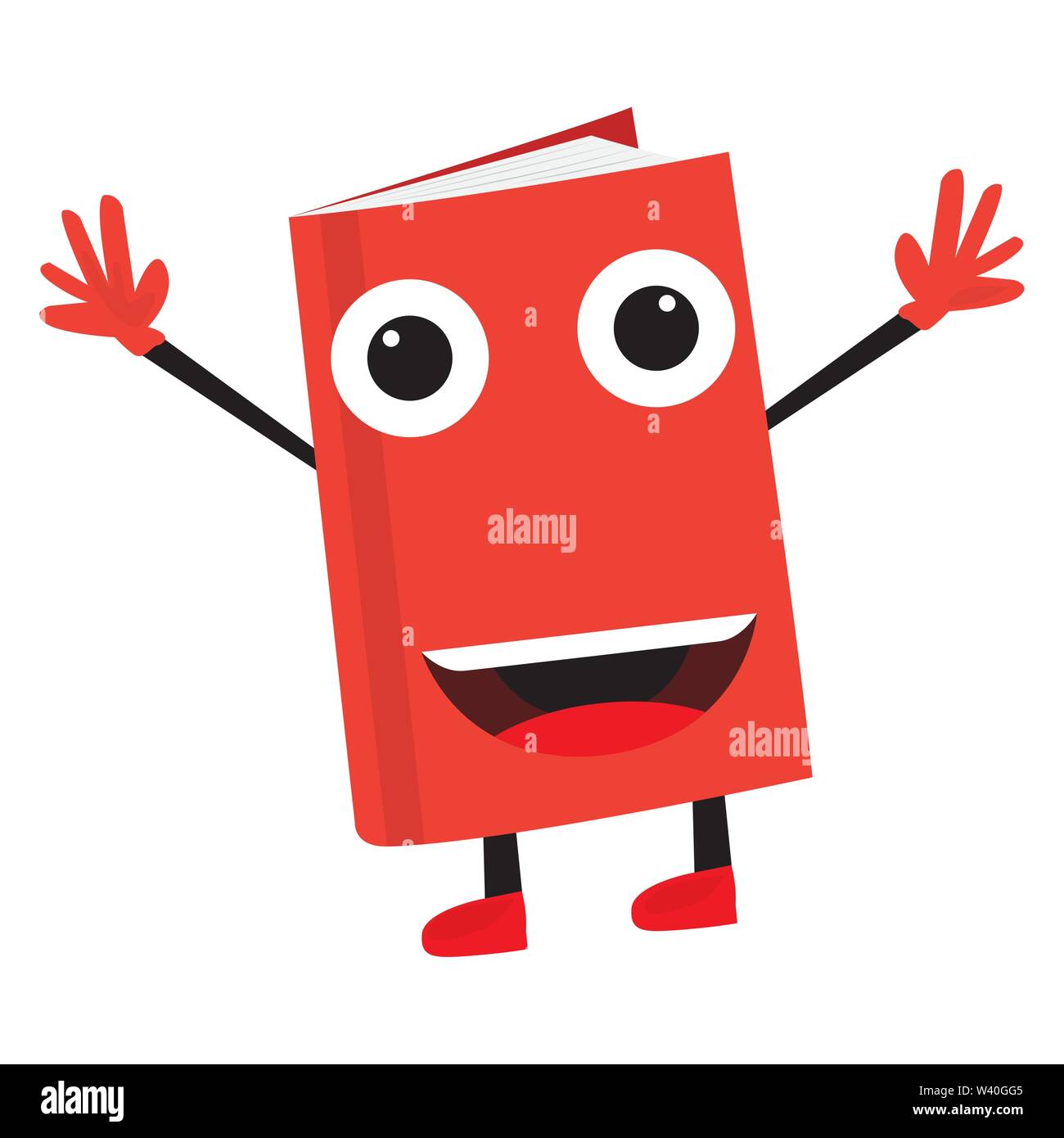 Isolated happy book over a white background - Vector Stock Vector Image ...