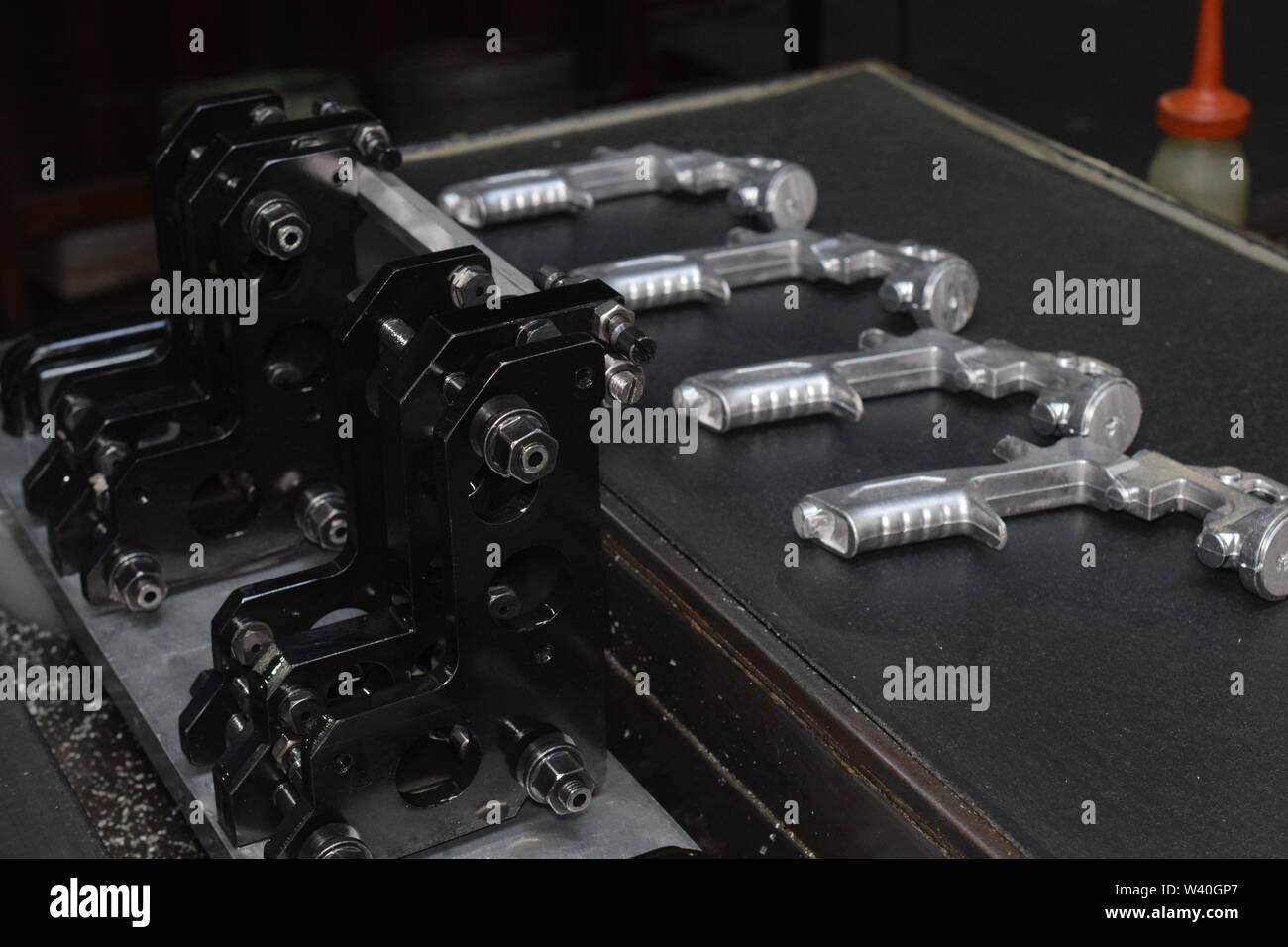 Preparation of parts of airbrush and spray gun for CNC lathe machining ...