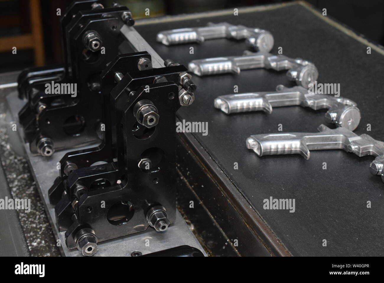 Preparation of parts of airbrush and spray gun for CNC lathe machining ...