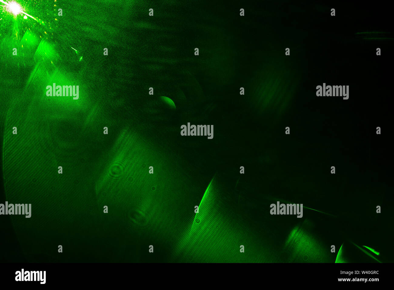 Camera lens flare by laser light create hexagons of objective iris ...