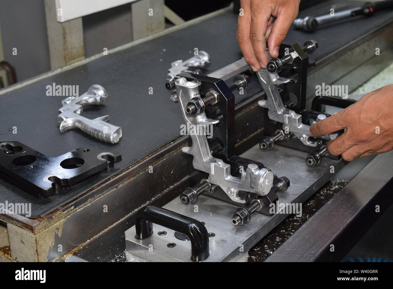 Preparation of parts of airbrush and spray gun for CNC lathe machining ...