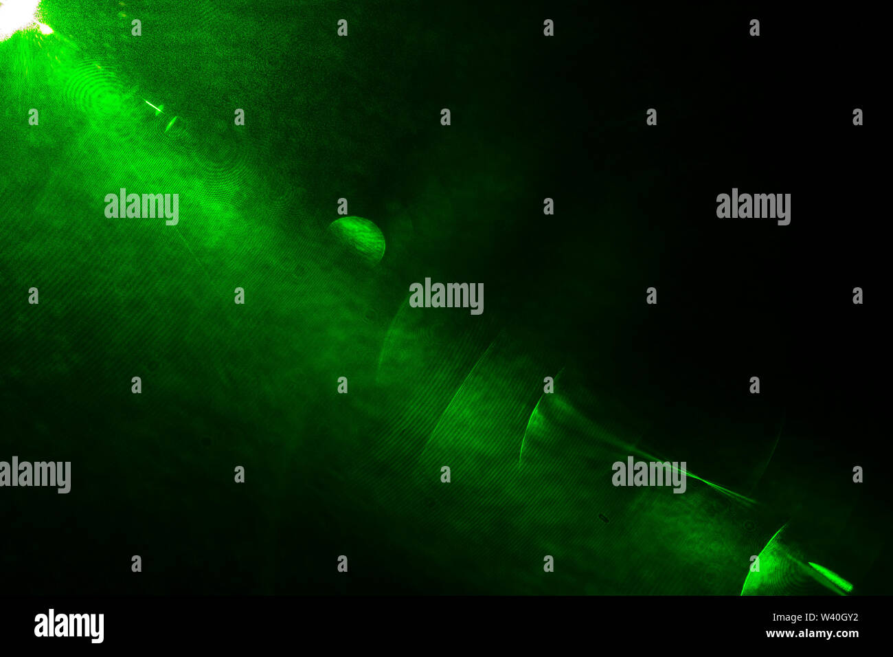Camera lens flare by laser light create hexagons of objective iris ...