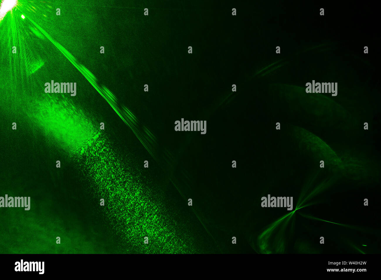 Camera lens flare by laser light create hexagons of objective iris ...