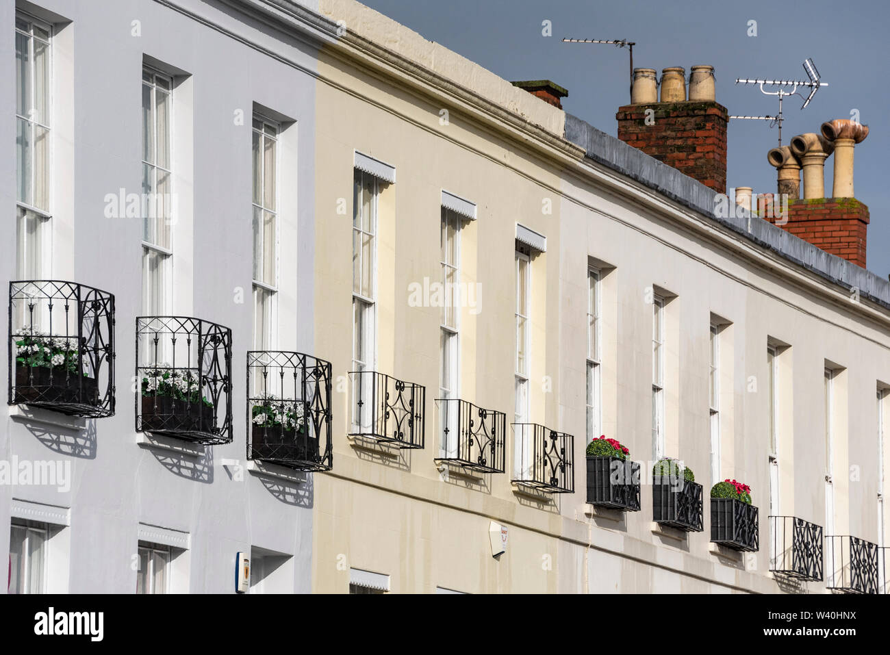 Elegant Regency buildings in Cheltenham, Gloucestershire, UK Stock ...