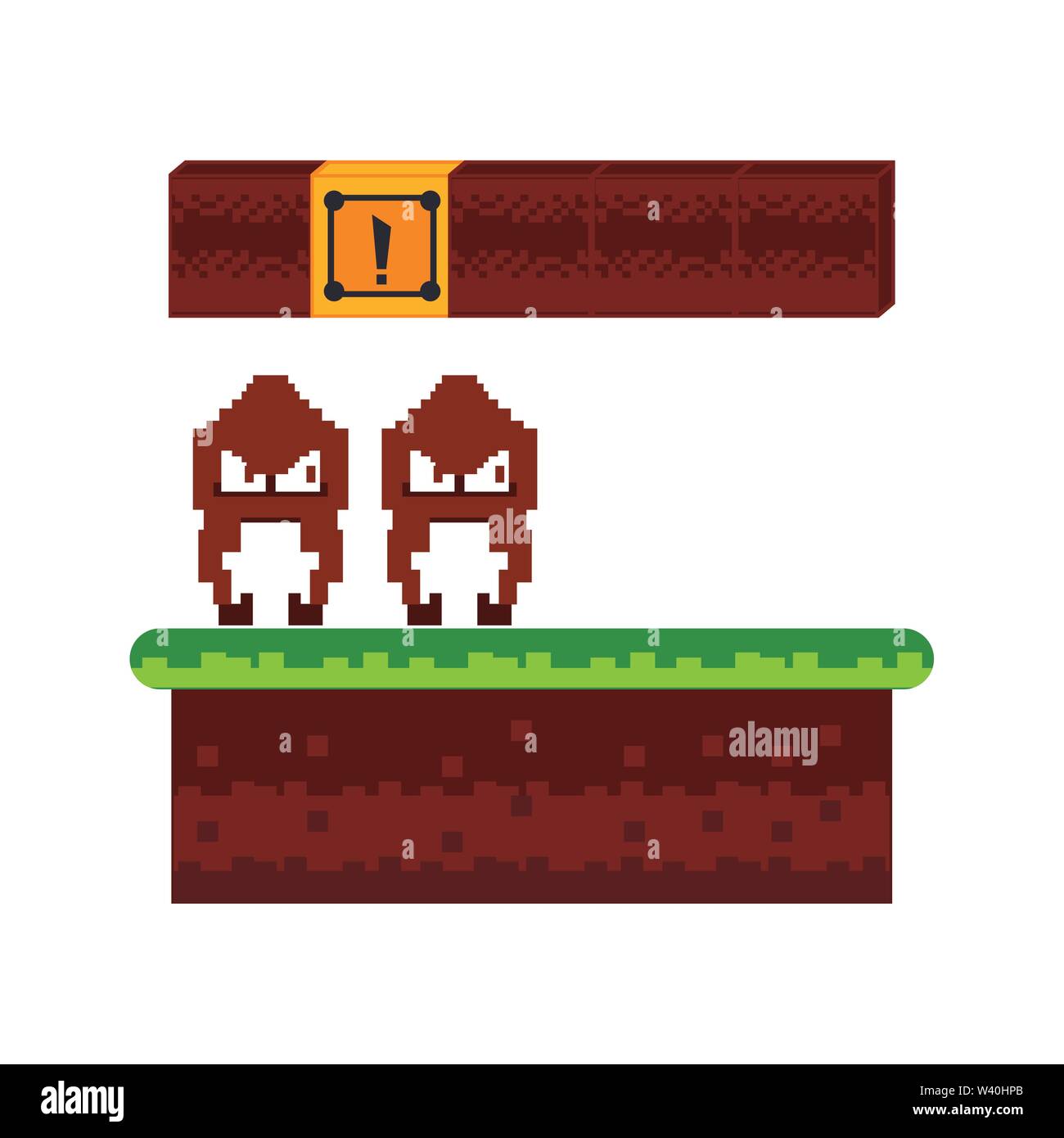 Videogame pixelated character in scenery Stock Vector Image & Art - Alamy