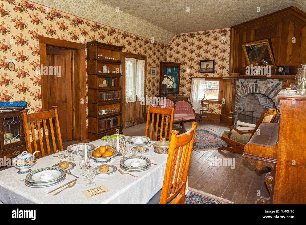 Canada, British Columbia, Fort Steele, Thomas McVittie House, interior ...