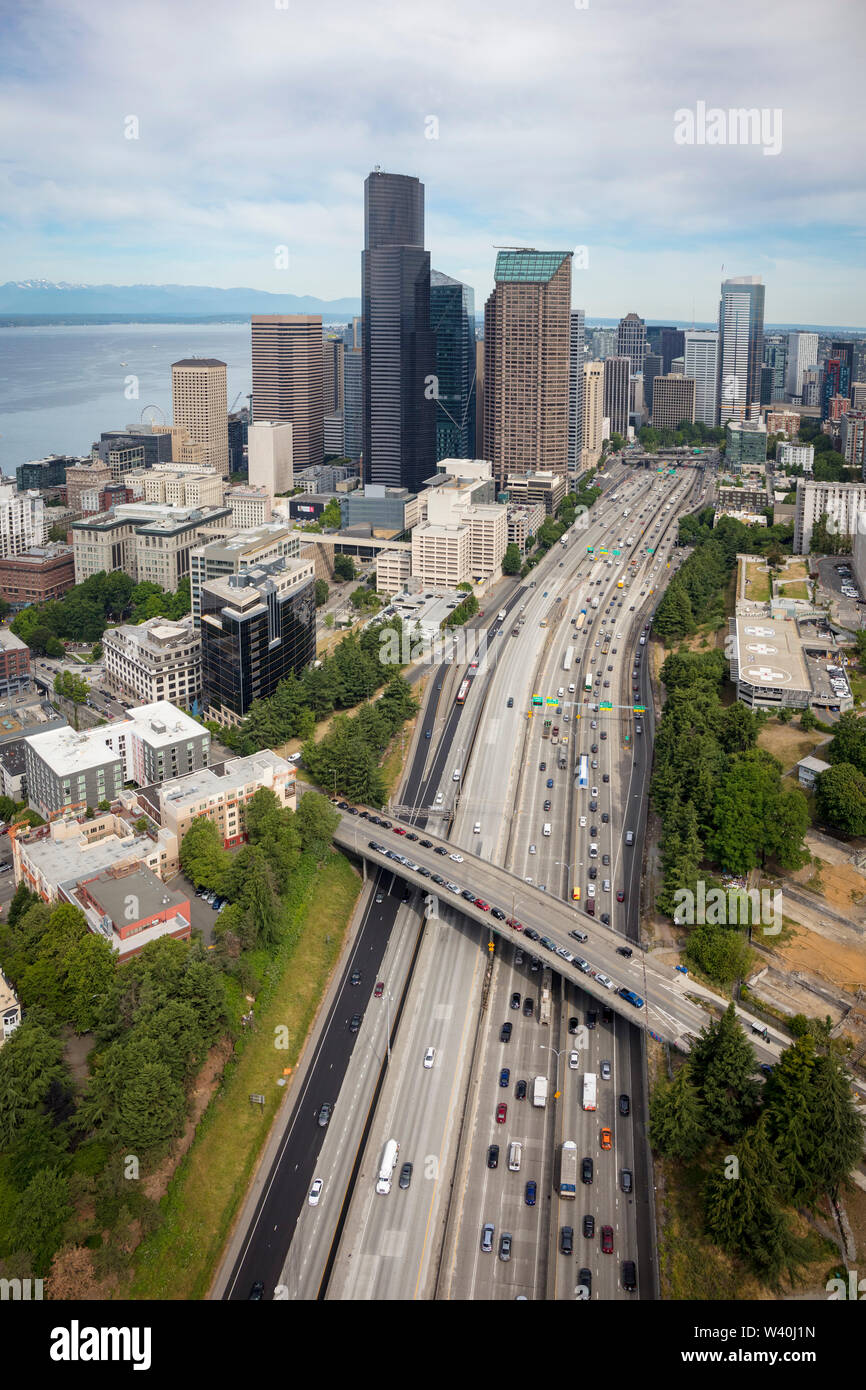 Aerial view of downtown Seattle, Washington State, USA Stock Photo - Alamy