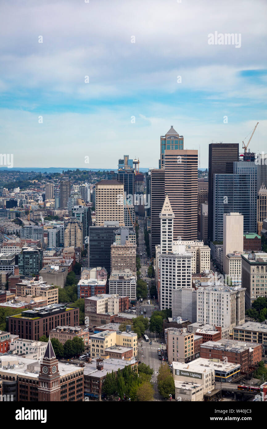Aerial view of downtown Seattle, Washington State, USA Stock Photo - Alamy