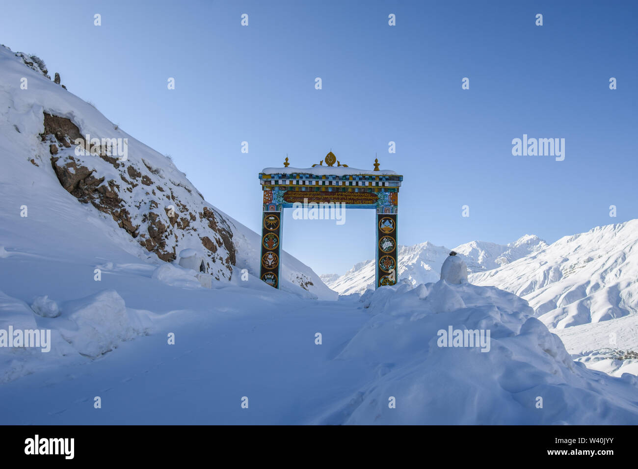 1000 years old Key Gompa is the tibetan buddhist monastery located on ...