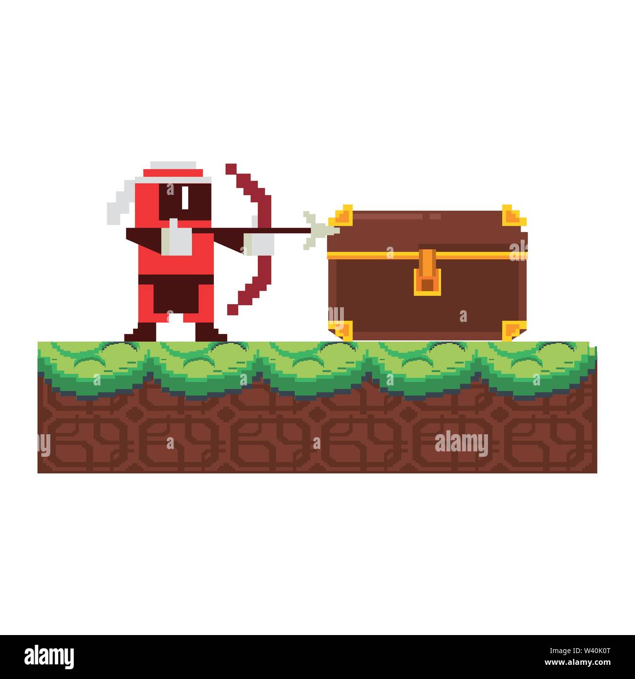 Videogame pixelated character in scenery Stock Vector Image & Art - Alamy